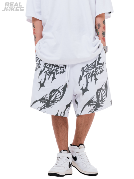 THORAX SHORTS - WHITE – Real Jokes Clothing
